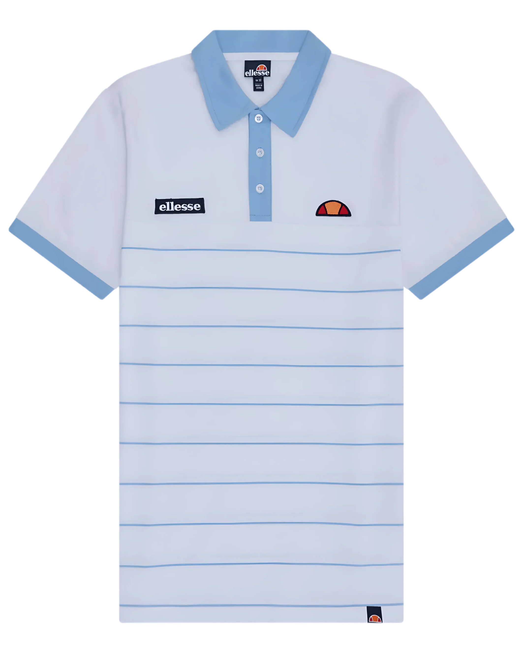 Ellesse Tor Polo In White/Light Blue — Golden Age of Tennis