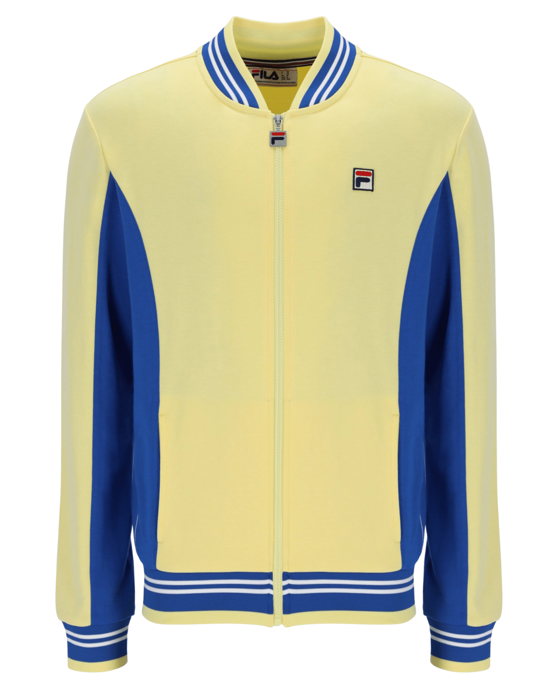 Fila Settanta Baseball Track Jacket In Popcorn/Turkish Sea/Fila Navy ...